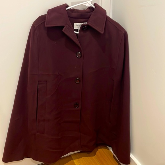 Helene Berman | Jackets & Coats | Never Worn Maroon Helene Bergman Cape ...